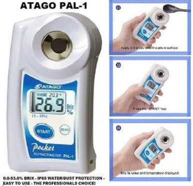$345 Atago PAL-1 Digital 0-53% Brix Refractometer 32 w/ PAL-CASE – NISupply